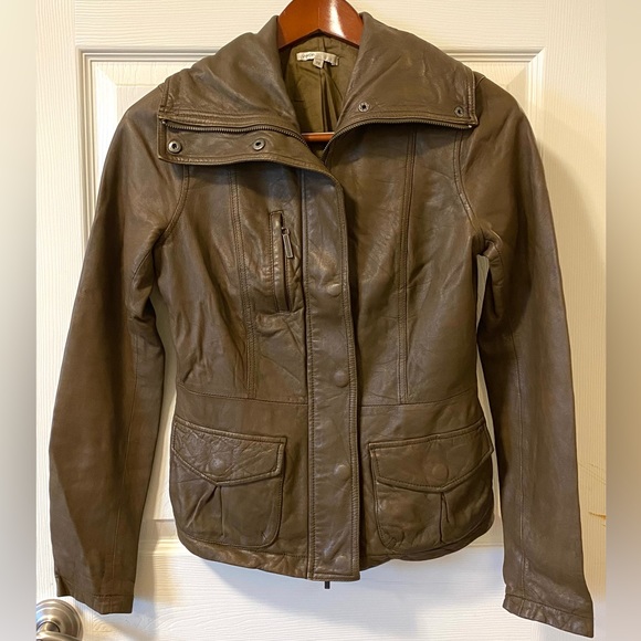 Vince | Jackets & Coats | Vince Brown Leather Jacket Xs | Poshmark